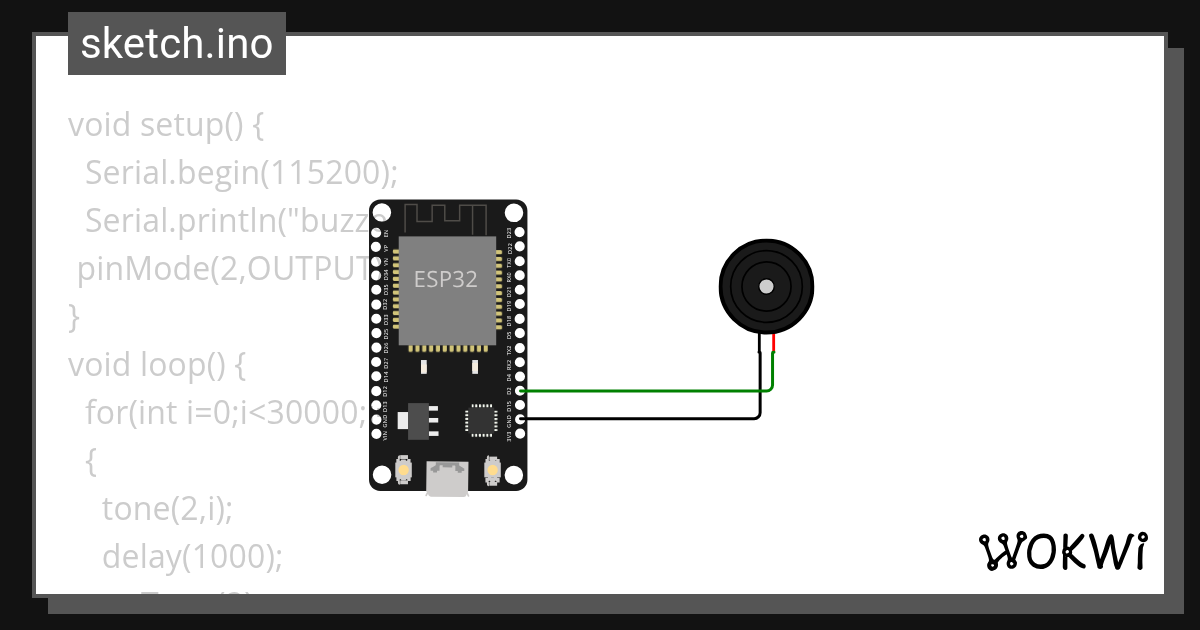 buzzer - Wokwi ESP32, STM32, Arduino Simulator