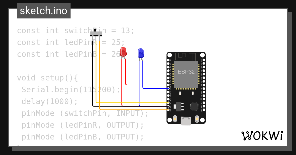 Led Switch Wokwi Esp32 Stm32 Arduino Simulator 3650