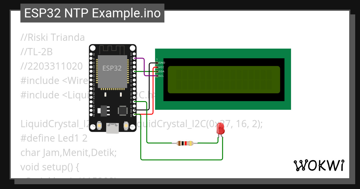 22_Riski Trianda TL 2B_Membuat Jam Digital Copy Copy Copy - Wokwi ESP32, STM32, Arduino Simulator
