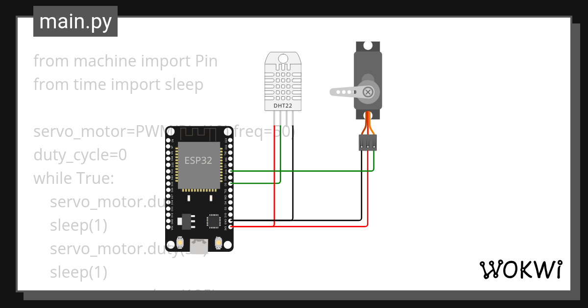 Dht With Servo Wokwi Esp32 Stm32 Arduino Simulator