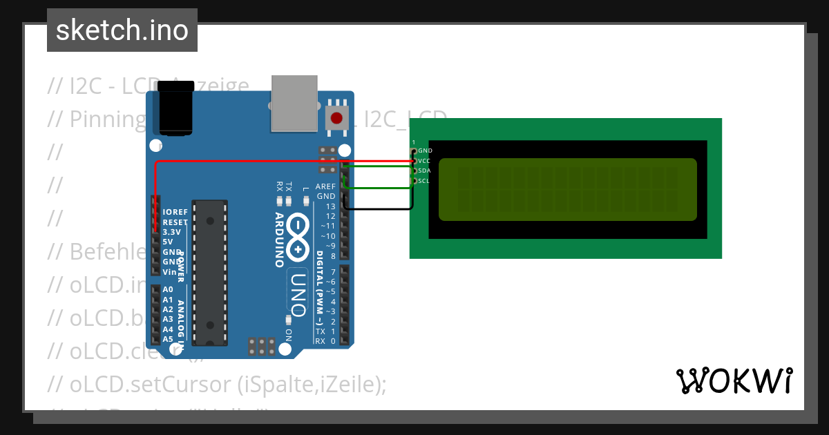 UNO I2C - Wokwi ESP32, STM32, Arduino Simulator