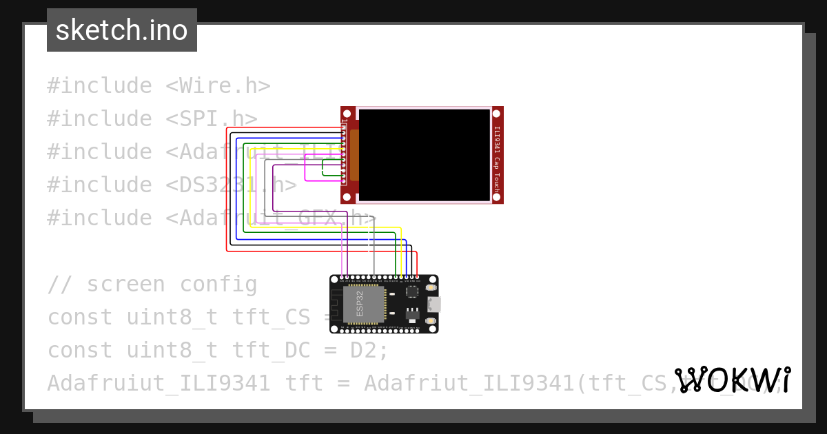 RtcDs1302_ESPI_ILI9341.ino - Wokwi ESP32, STM32, Arduino Simulator RtcDs1302_ESPI_ILI9341.ino - Wokwi ESP32, STM32, Arduino Simulator