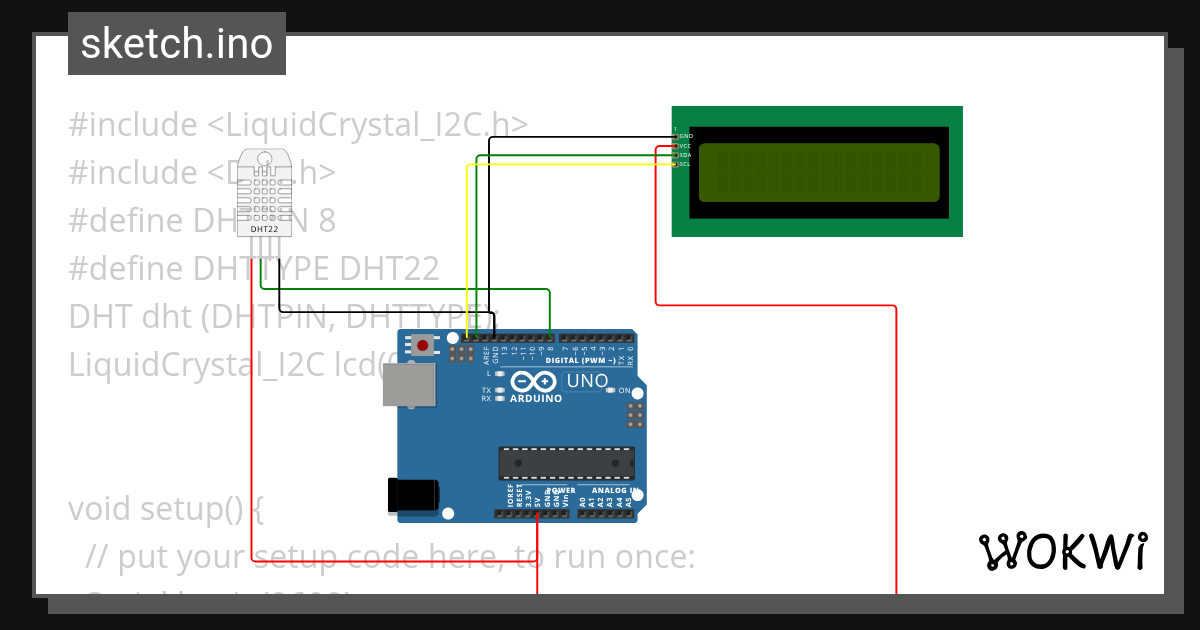 Dht22 Lcd I2c Wokwi Esp32 Stm32 Arduino Simulator 