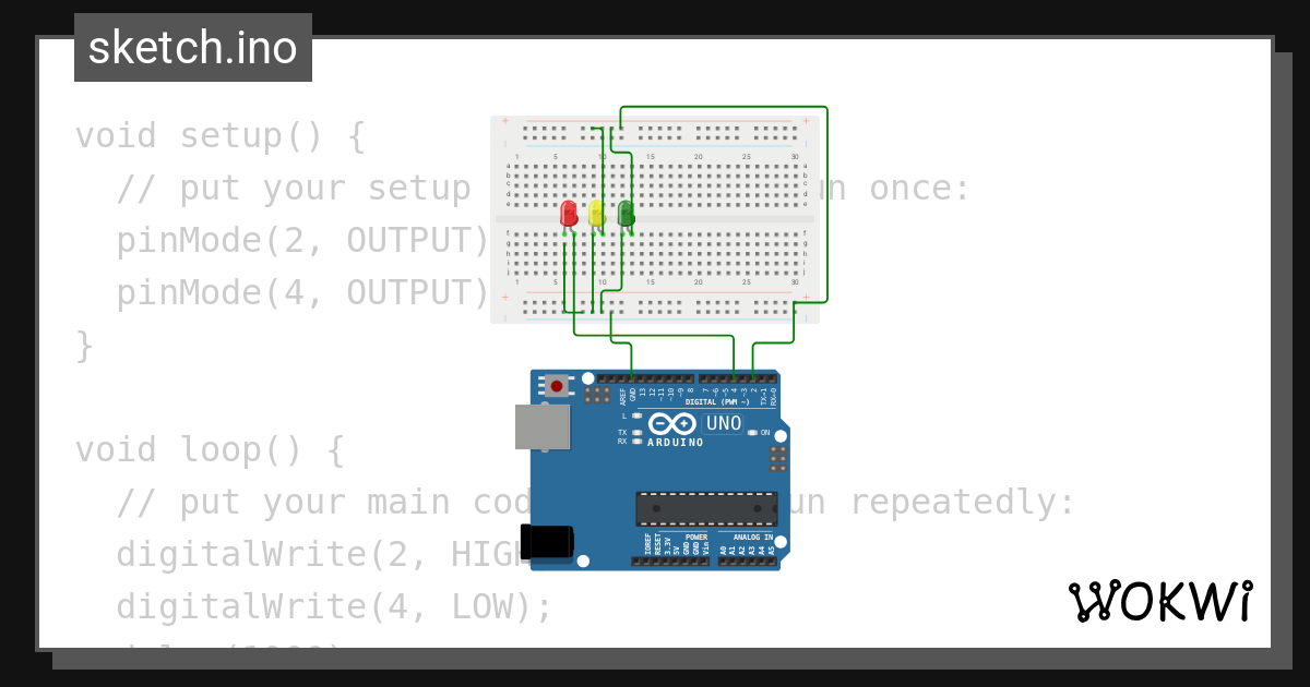 Led Jalan Wokwi Esp32 Stm32 Arduino Simulator