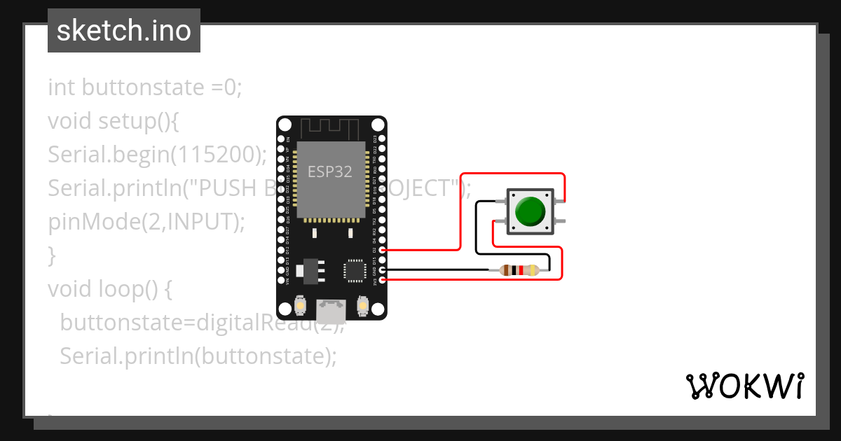 led blink project 1 - Wokwi ESP32, STM32, Arduino Simulator