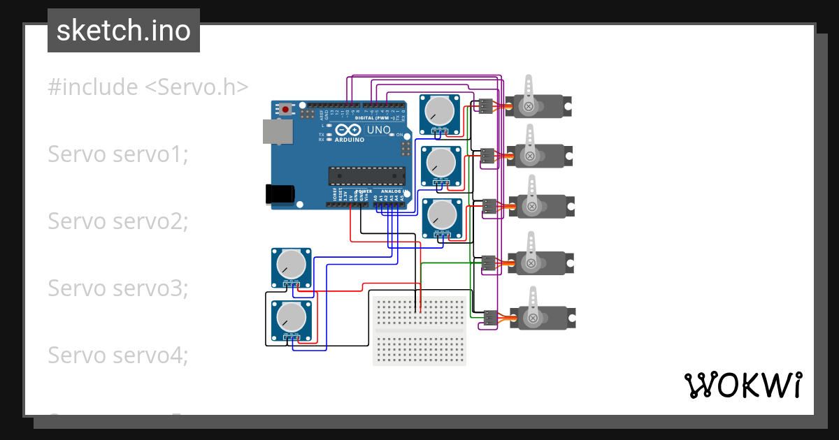 roboti arm - Wokwi ESP32, STM32, Arduino Simulator