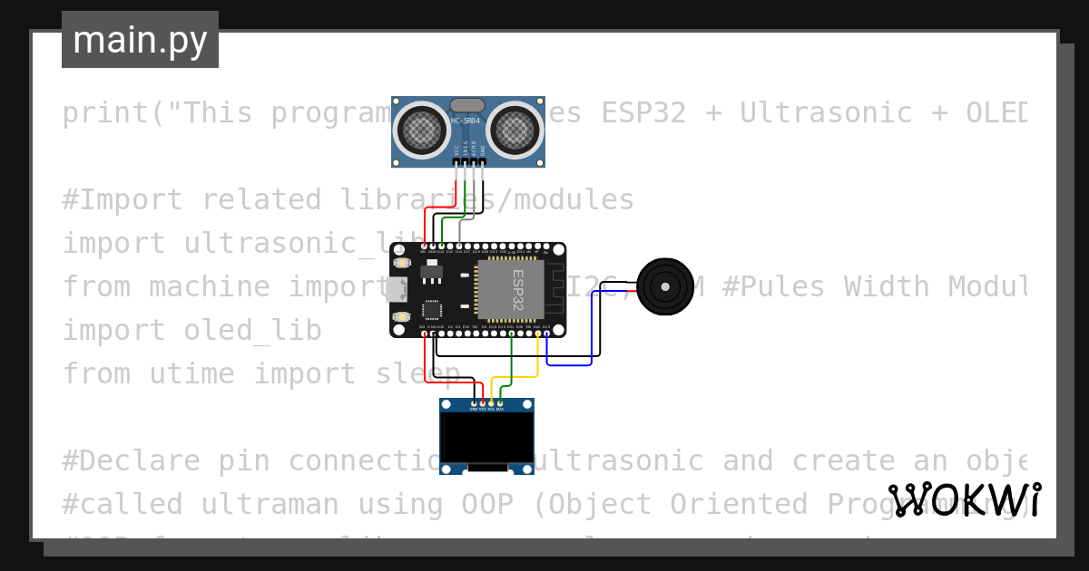 Esp32ultrasonic Sensoroled Display Copy Wokwi Esp32 Stm32 Arduino Simulator