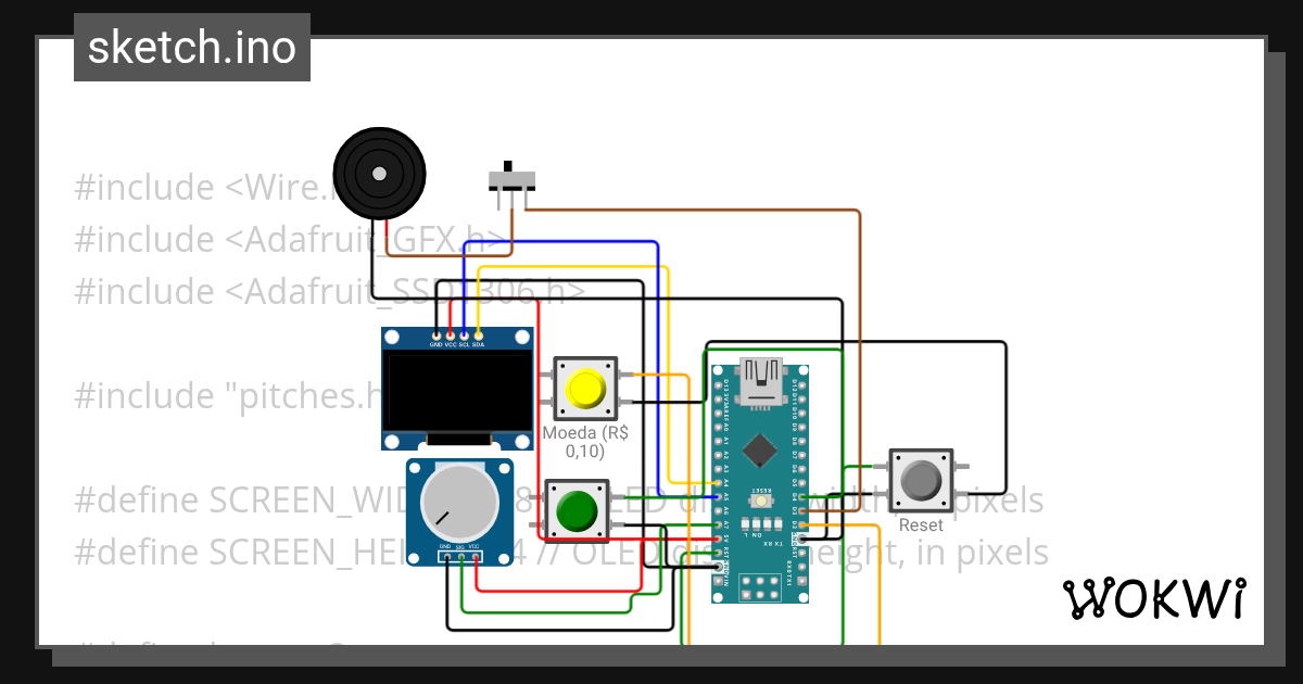 Cofrinho Arcade - Wokwi ESP32, STM32, Arduino Simulator