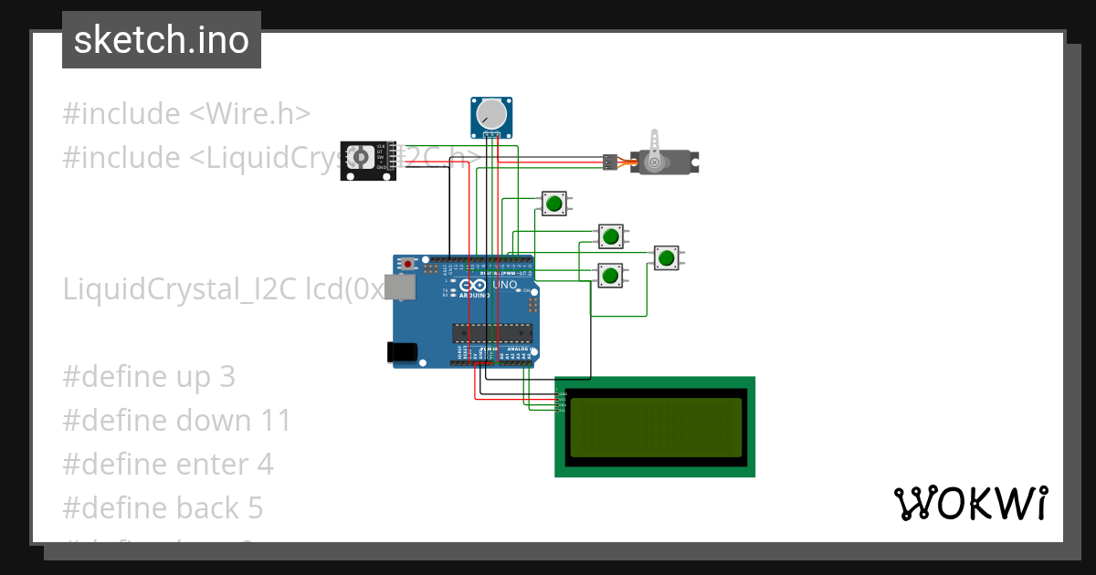 lcd menu step m - Wokwi ESP32, STM32, Arduino Simulator