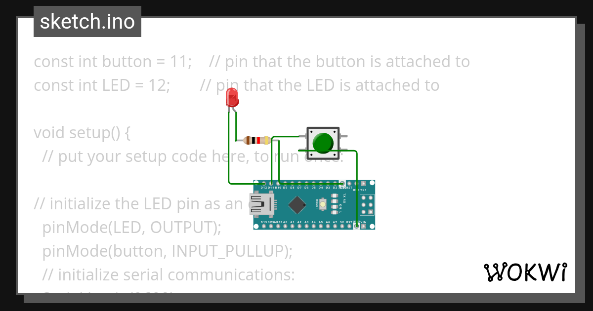 Button & LED - Wokwi ESP32, STM32, Arduino Simulator