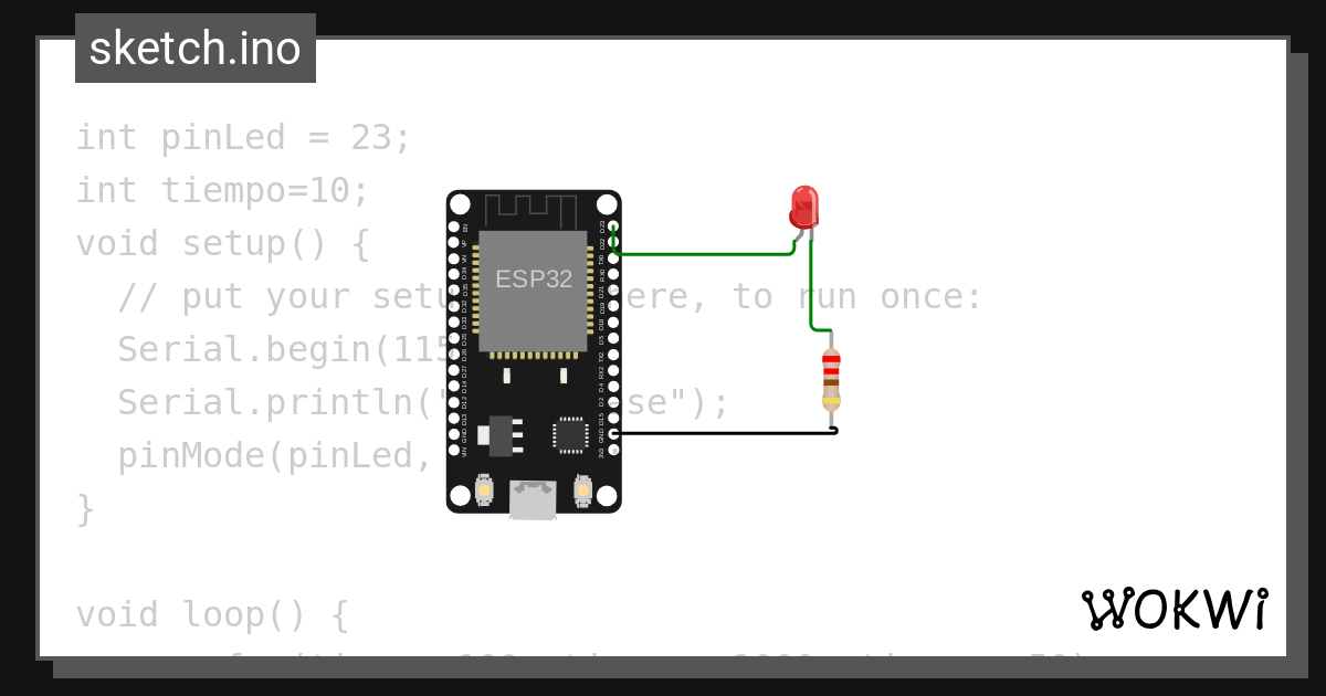 Intermitente Wokwi Esp32 Stm32 Arduino Simulator 6148