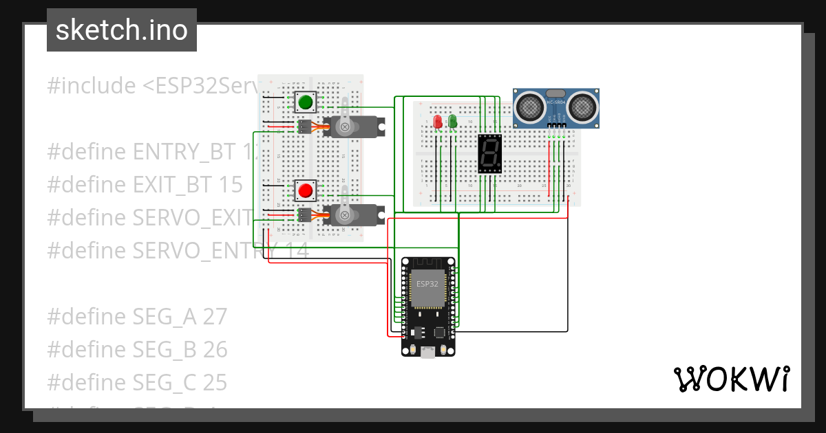 Projeto 3 - estacionamento - Wokwi ESP32, STM32, Arduino Simulator