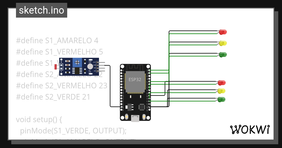 SEMAFORO - Wokwi ESP32, STM32, Arduino Simulator