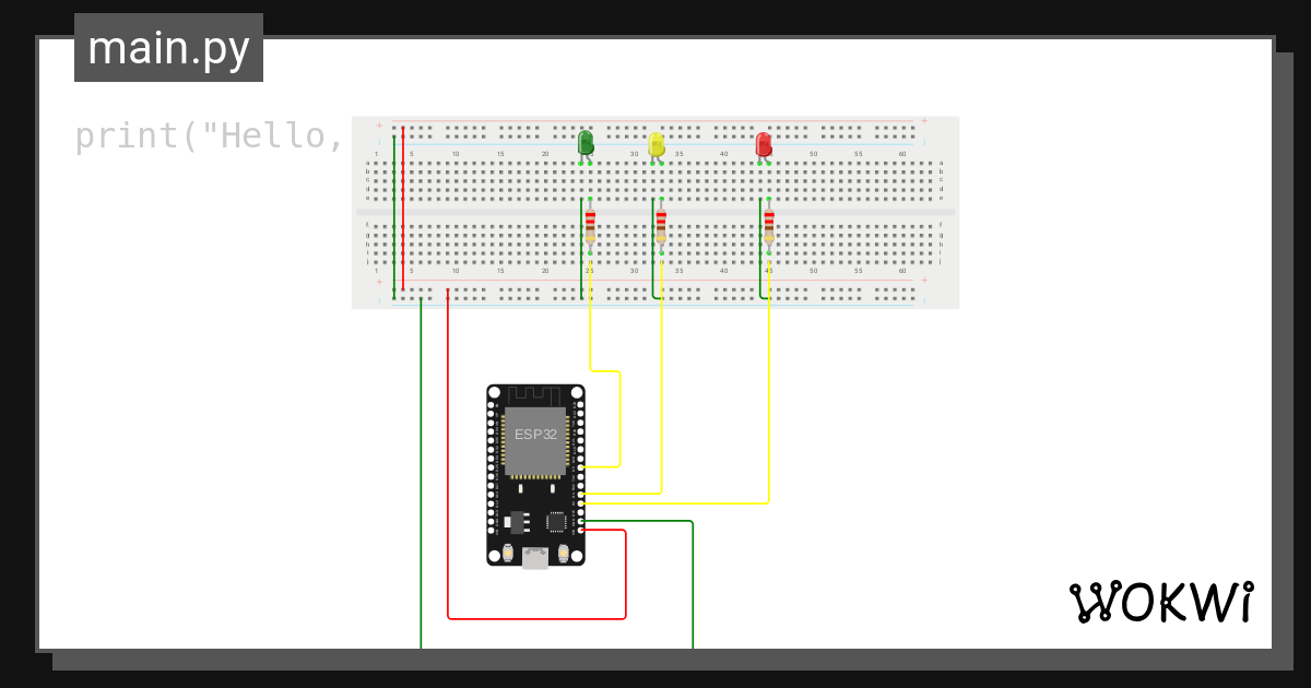 1090492 紅綠燈 Wokwi Esp32 Stm32 Arduino Simulator