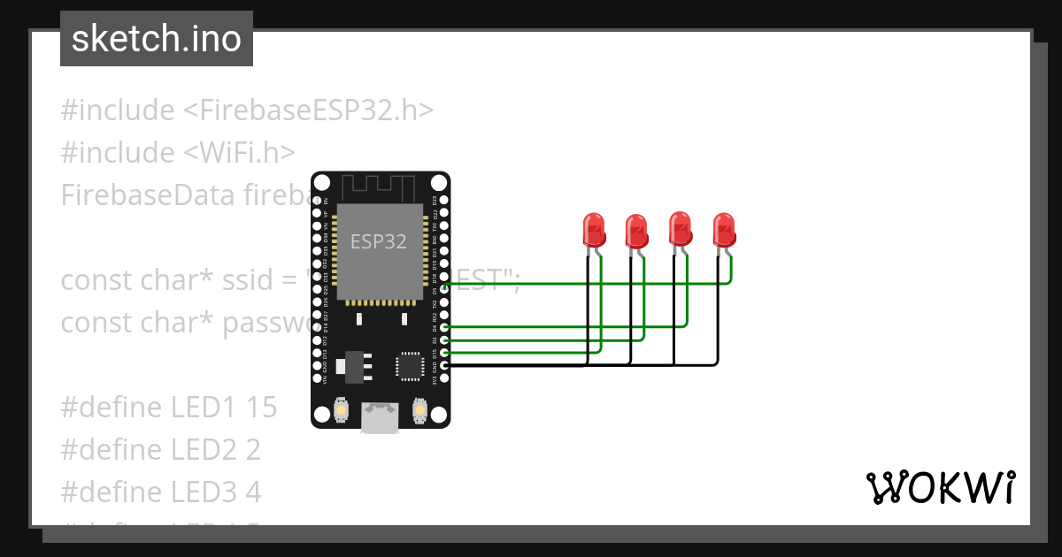 EVI_TUGAS 2 LED - Wokwi ESP32, STM32, Arduino Simulator