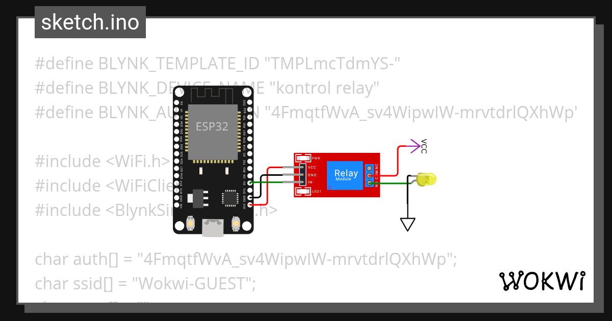 Relay Menggunakan Blynk Iot Wokwi Esp32 Stm32 Arduino Simulator 7203