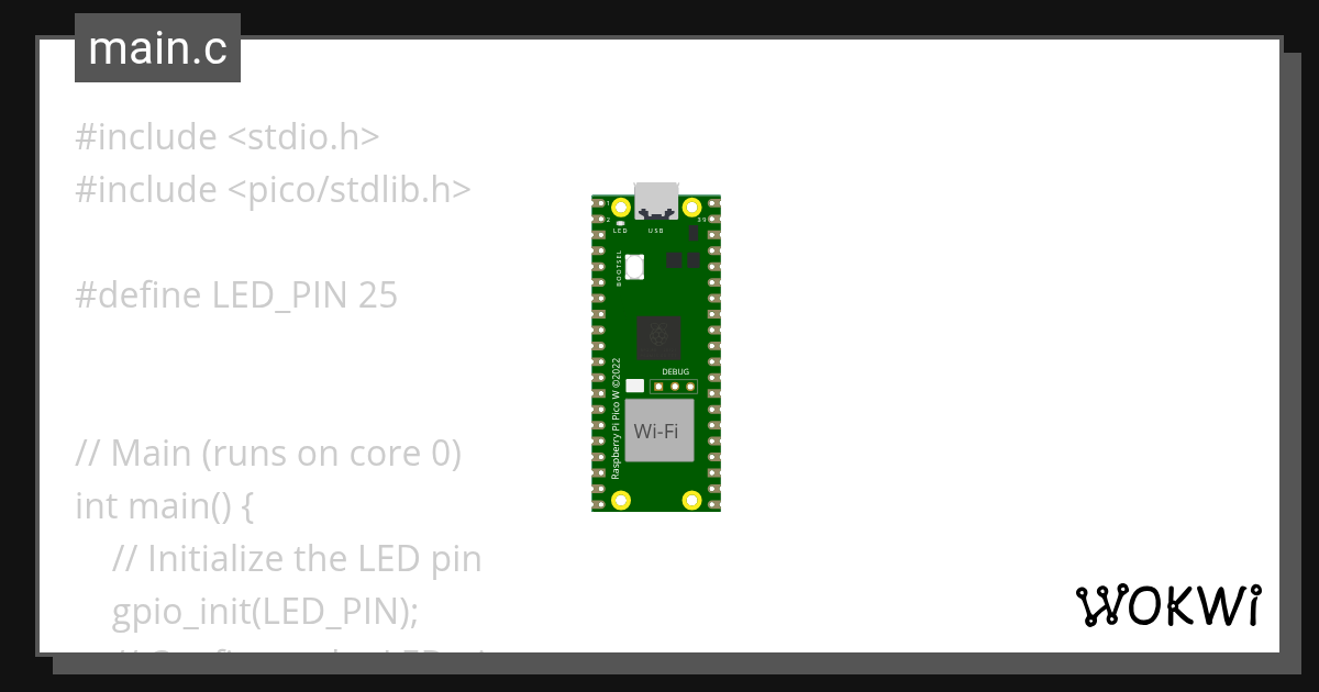 Pico W Blinky Wokwi Esp32 Stm32 Arduino Simulator 