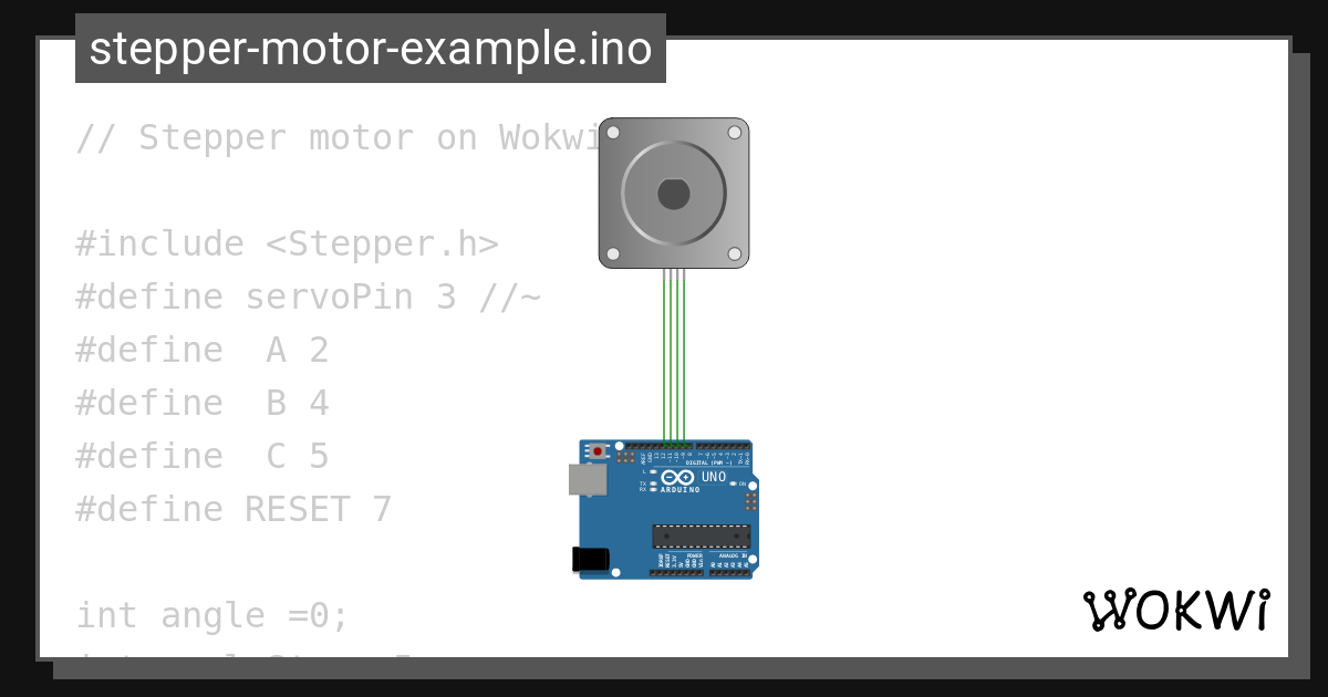 stepper-motor-example.ino Copy - Wokwi ESP32, STM32, Arduino Simulator stepper-motor-example.ino Copy - Wokwi ESP32, STM32, Arduino Simulator
