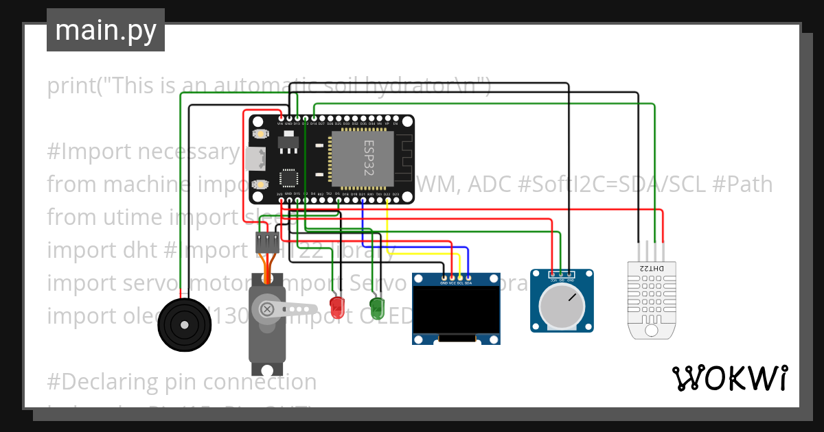 Automatic Soil Hydrator (A.S.H) - Wokwi ESP32, STM32, Arduino Simulator