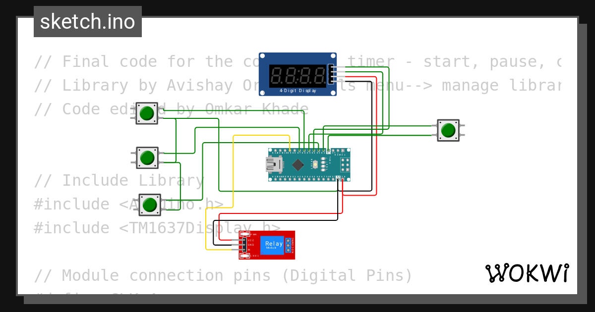 Tm1637timer Wokwi Esp32 Stm32 Arduino Simulator 5919