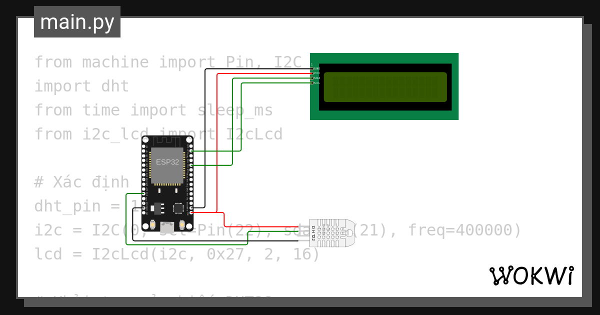 Hiển Thị Nhiệt độ Và độ ẩm Wokwi Esp32 Stm32 Arduino Simulator 3878