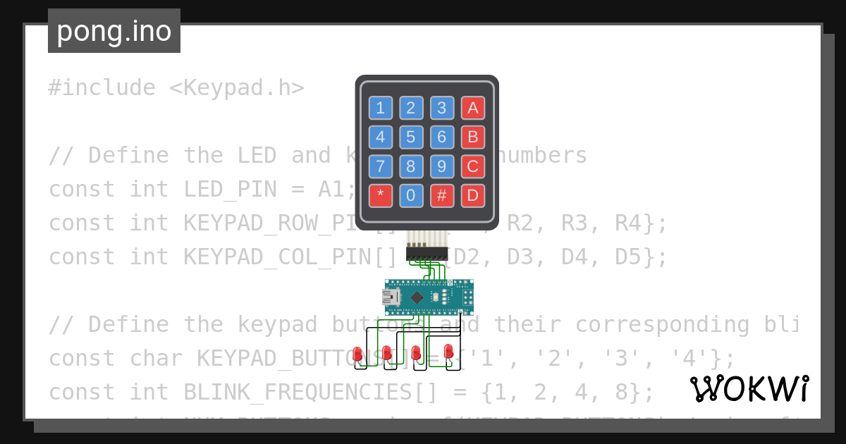 Светодиод 1 Wokwi Esp32 Stm32 Arduino Simulator 8889