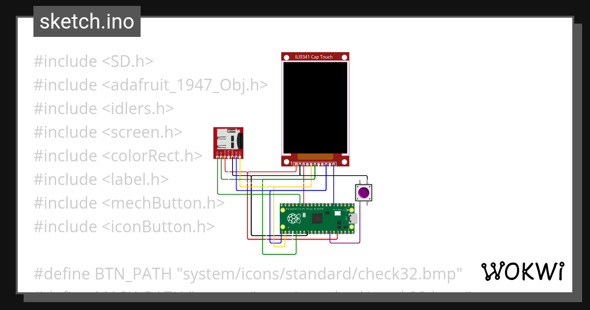 LC graphics on Pi touch - Wokwi ESP32, STM32, Arduino Simulator