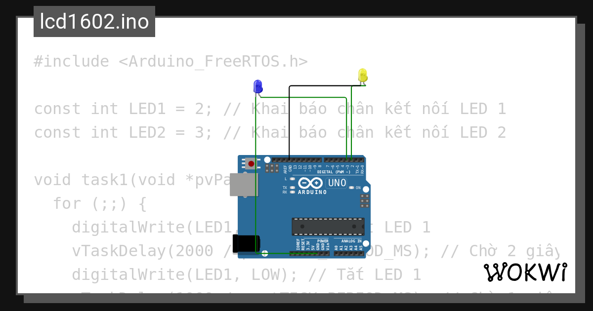 Bài 1 Tuần 1 Ptiot Wokwi Esp32 Stm32 Arduino Simulator