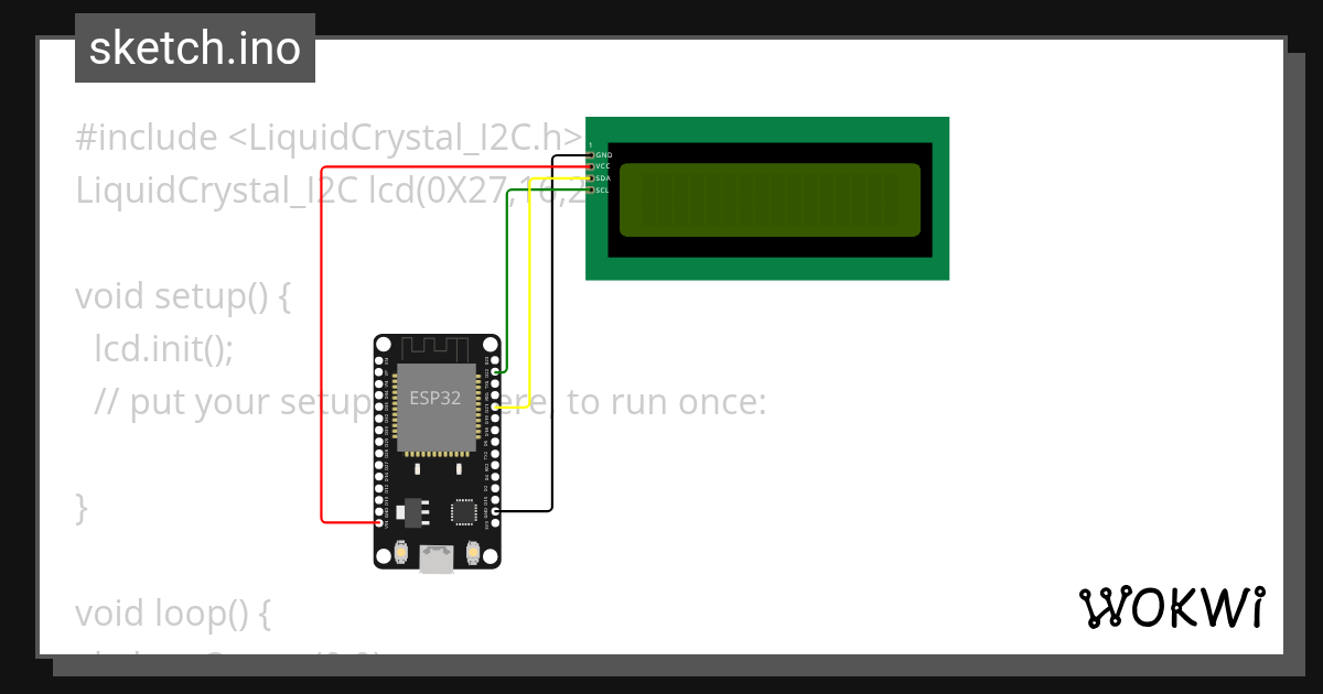 ESP lcd - Wokwi ESP32, STM32, Arduino Simulator