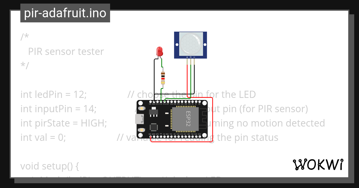 pir-adafruit.py - Wokwi ESP32, STM32, Arduino Simulator