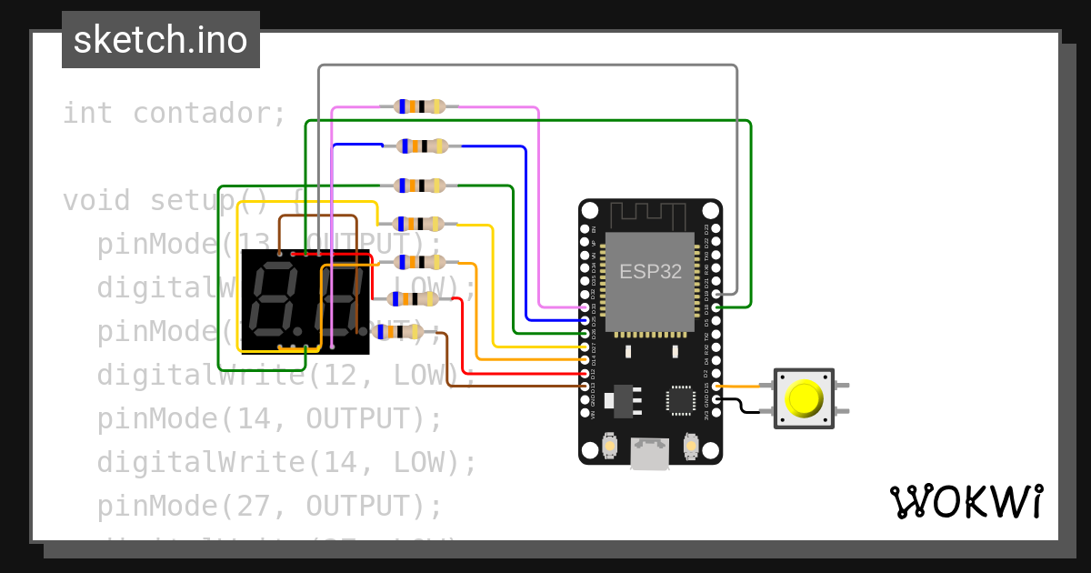 Pruebaesp32 Led7 2 Cifras Wokwi Esp32 Stm32 Arduino Simulator