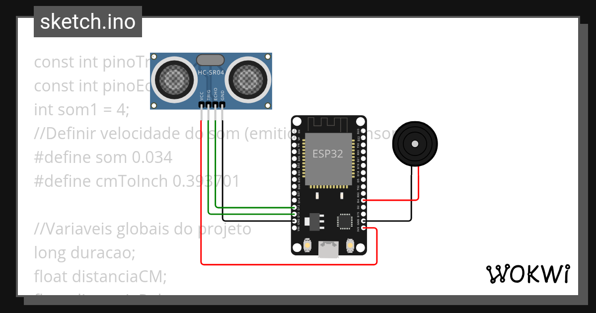 Ultrasonic Copy Buzzer Wokwi Esp32 Stm32 Arduino Simulator