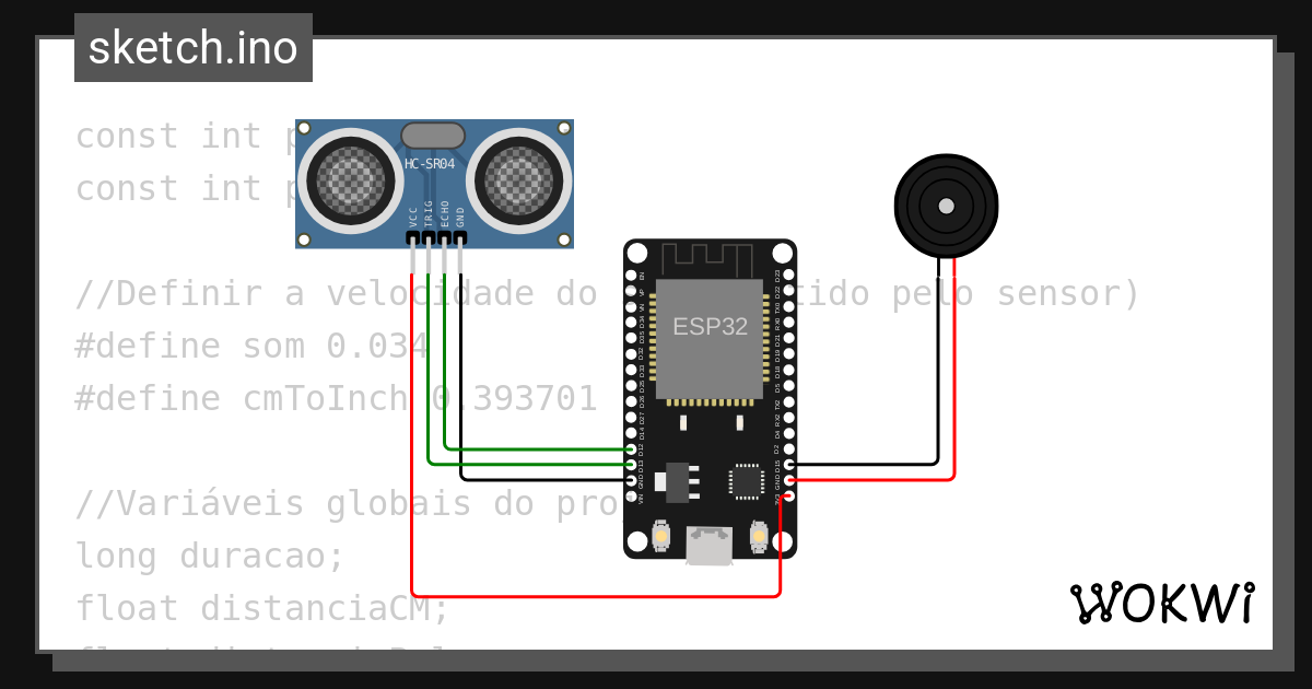 Sensor Distancia Som Wokwi Esp32 Stm32 Arduino Simulator
