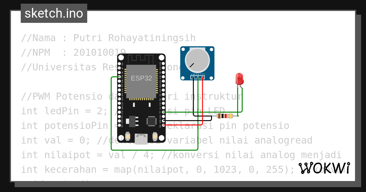 Praktikum 64 Potensiometer Copy Wokwi Esp32 Stm32 Arduino Simulator 2632