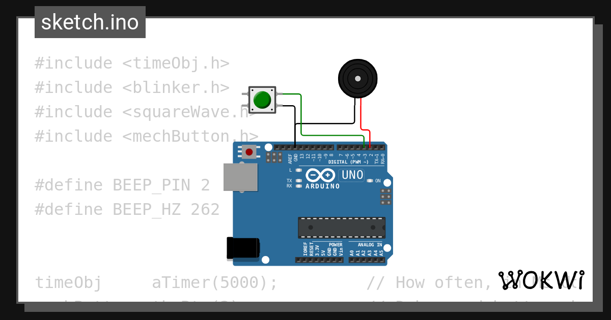 Timed Beeper Wokwi Esp32 Stm32 Arduino Simulator 