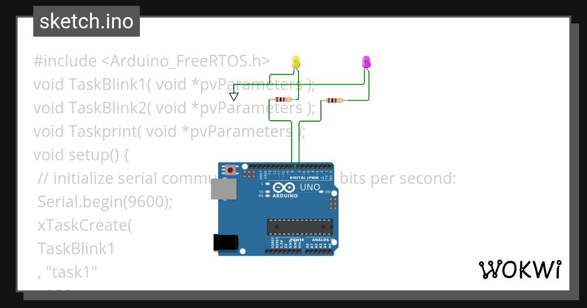 Rtos Led Nhấp Nháy Wokwi Esp32 Stm32 Arduino Simulator