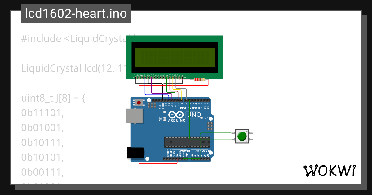 lcd1602-heart.ino Copy - Wokwi ESP32, STM32, Arduino Simulator