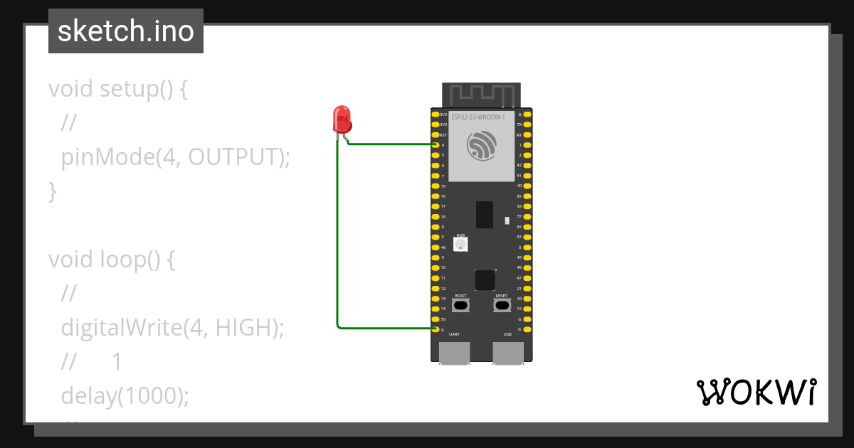 Super Loop点灯 Wokwi Esp32 Stm32 Arduino Simulator