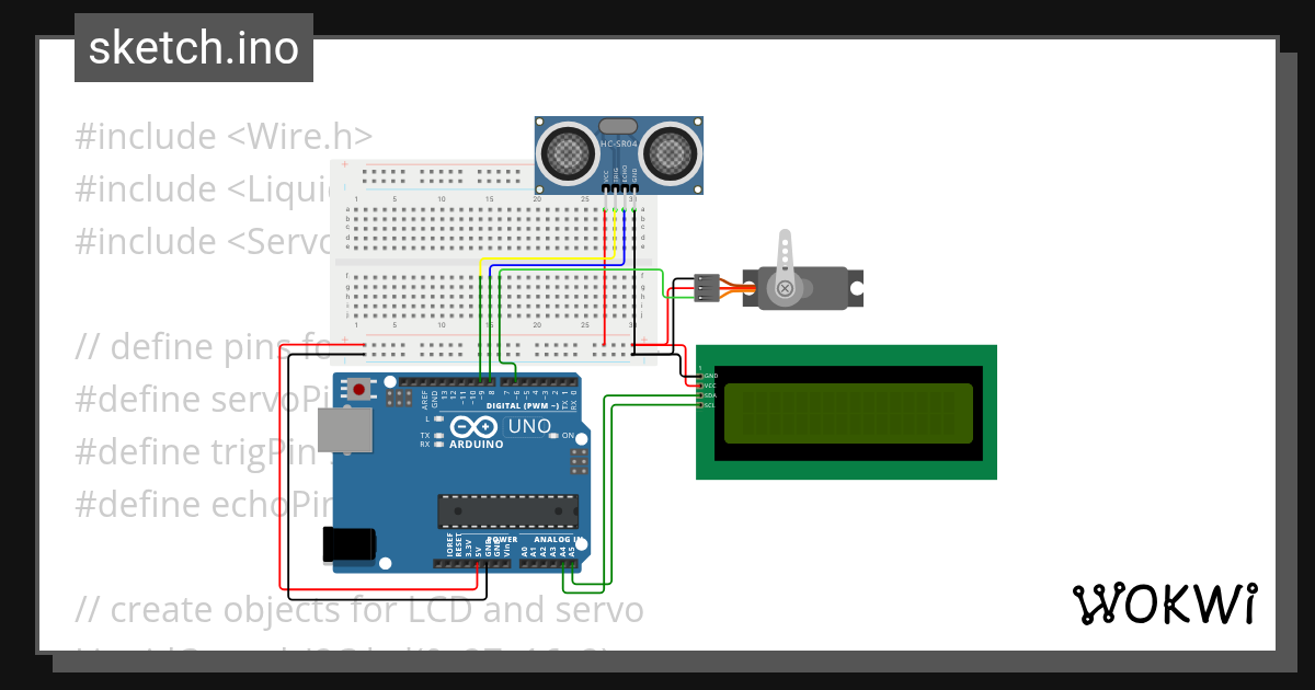 PINTU OTOMATIS - Wokwi ESP32, STM32, Arduino Simulator