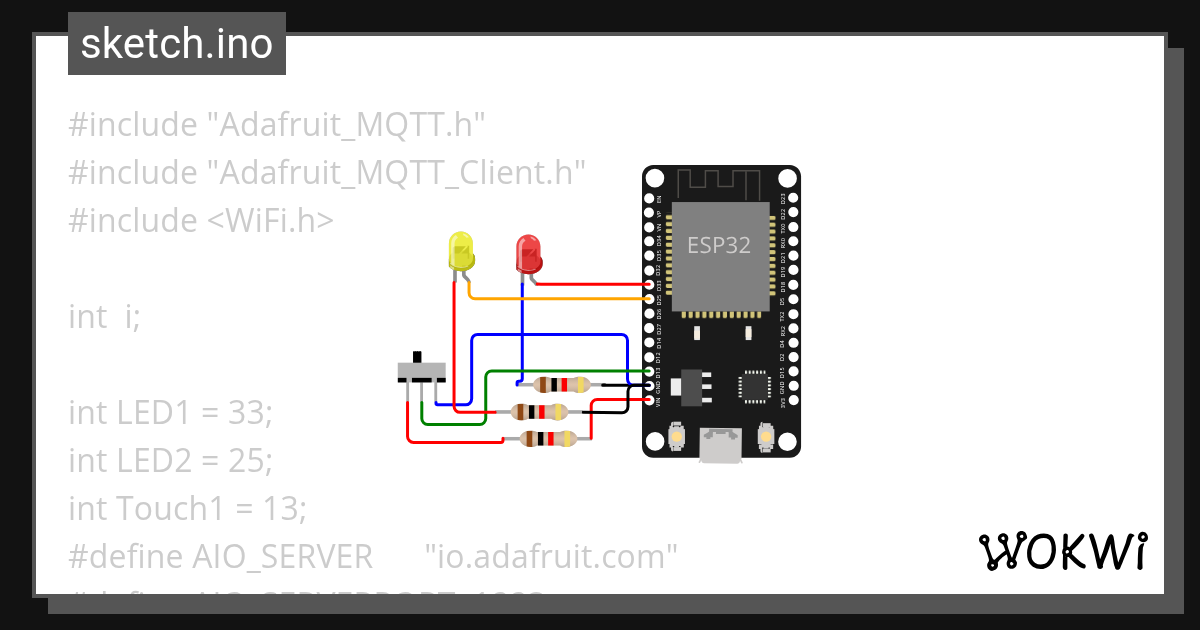 Touchsensor_Adafruit_IFTTT - Wokwi ESP32, STM32, Arduino Simulator