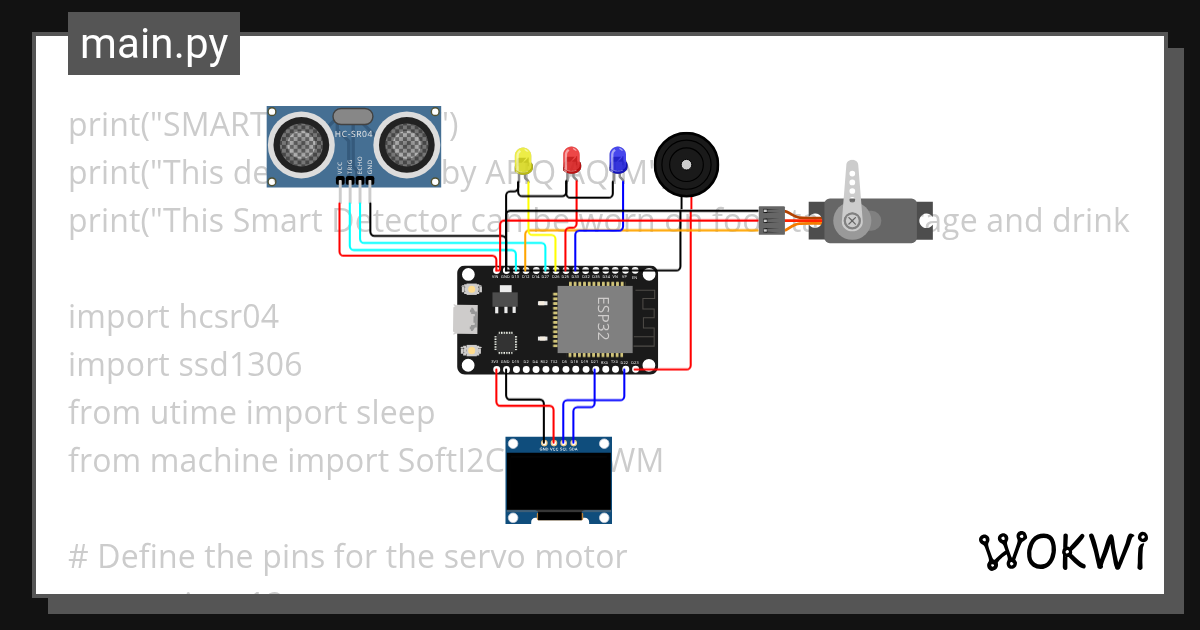 SMART DETECTOR TANK STORAGE BY AFIQ AQIM - Wokwi ESP32, STM32, Arduino Simulator