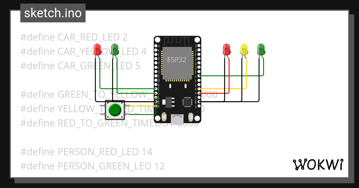 SEMAFORO - Wokwi ESP32, STM32, Arduino Simulator