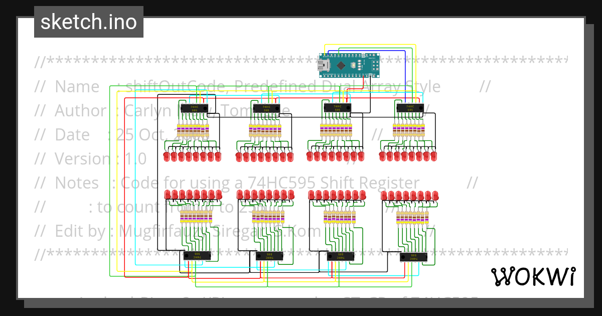 8_595_shift_register - Wokwi ESP32, STM32, Arduino Simulator