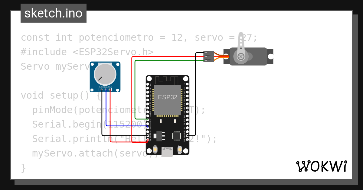 Servomotor Wokwi Esp32 Stm32 Arduino Simulator
