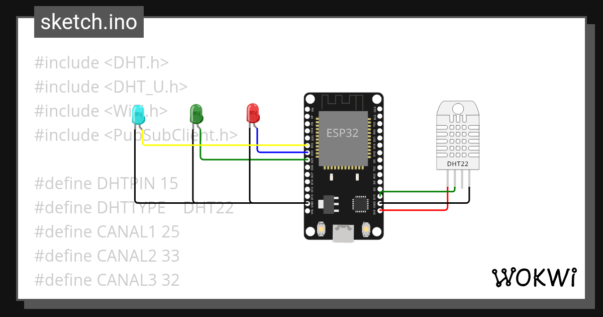 DHT22 - Senai - Wokwi ESP32, STM32, Arduino Simulator