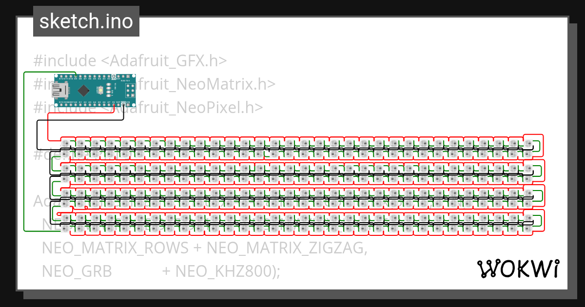 running_led_neopixel_8x32 - Wokwi ESP32, STM32, Arduino Simulator