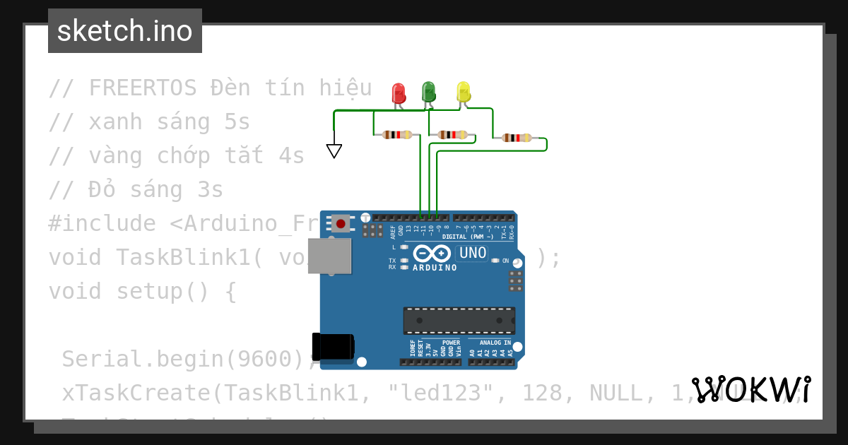 ĐÈn TÍn HiỆu Wokwi Esp32 Stm32 Arduino Simulator 8878