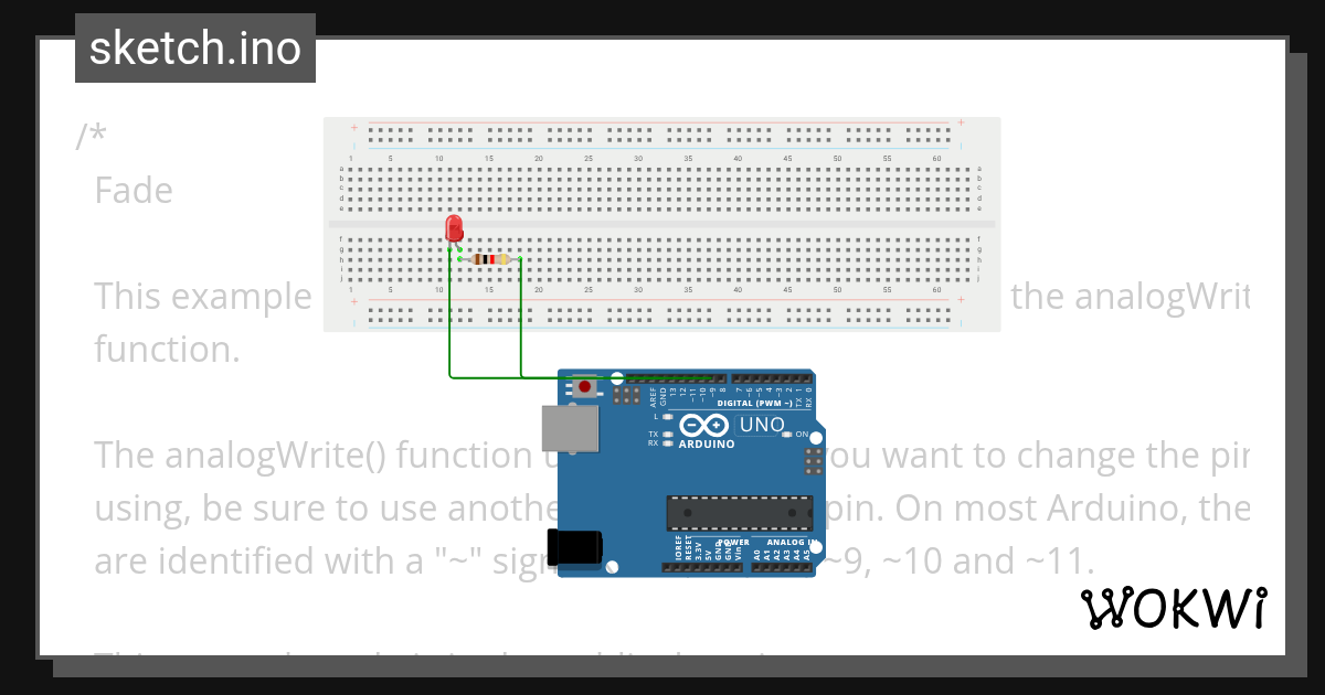 Fading - Wokwi ESP32, STM32, Arduino Simulator