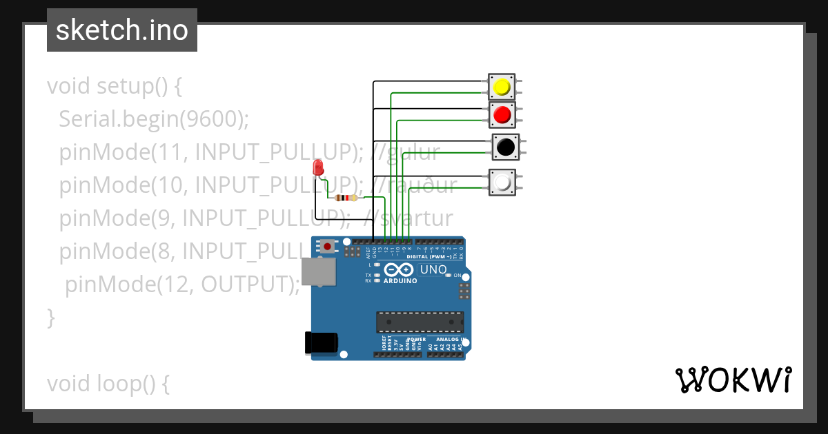 verkefni 5,3 complete - Wokwi ESP32, STM32, Arduino Simulator
