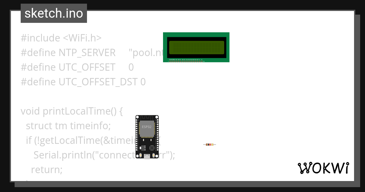 WIFI LCD - Wokwi ESP32, STM32, Arduino Simulator